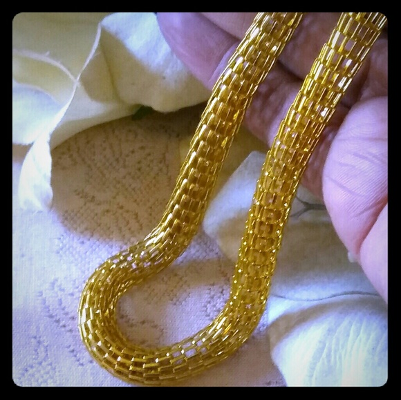 Vintage | Jewelry | Vintage Wide Hollow Tubular Mesh Choker | Poshmark